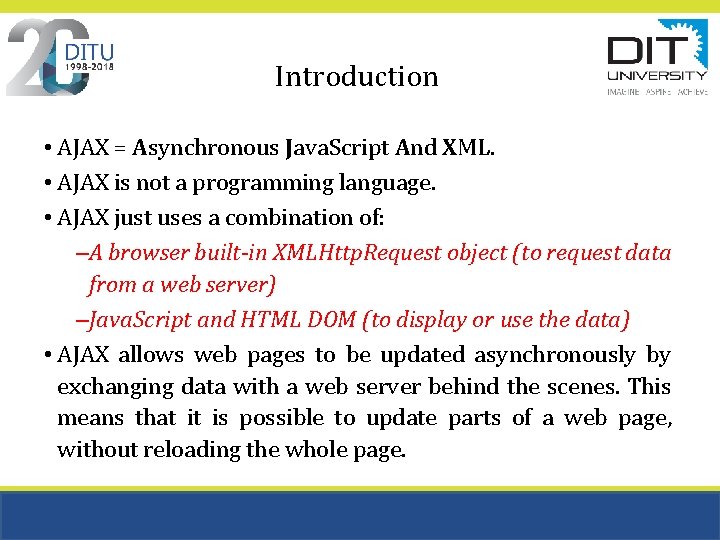 WEB TECHNOLOGY CS 345 Learning Objectives Objectives of