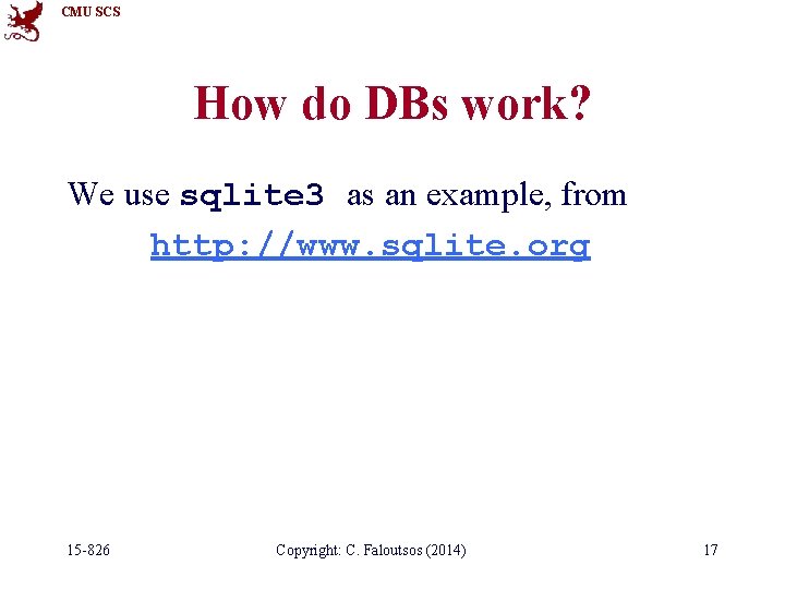 CMU SCS 15 826 Multimedia Databases and Data