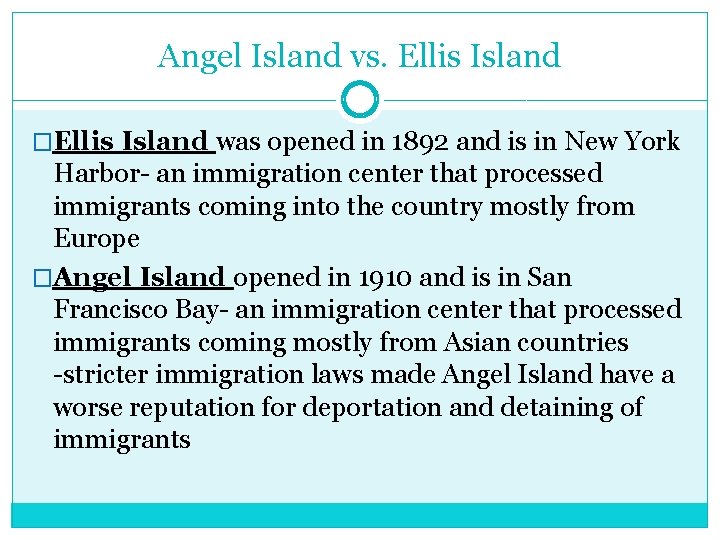 Immigration A BRIEF OVERVIEW OLD vs NEW IMMIGRANTS