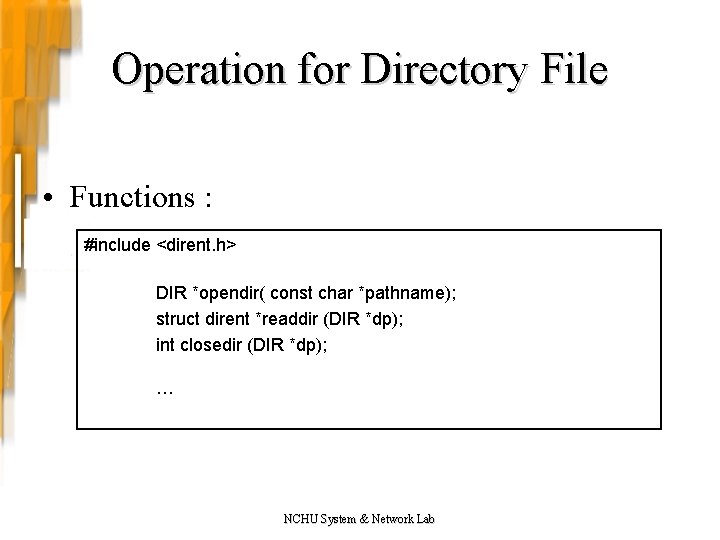 Lab 14 File and Directory NCHU System Network