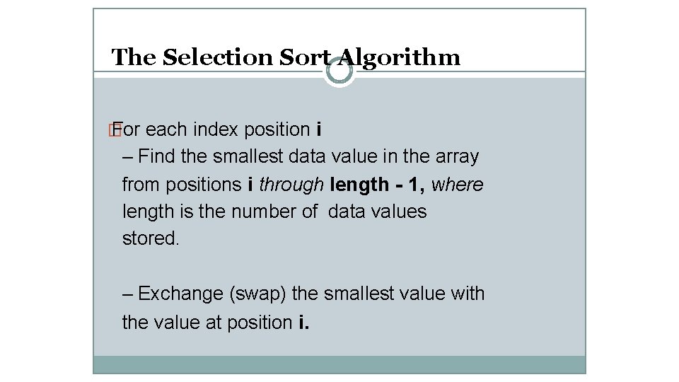 Sorting Bubble Sort Selection Sort Week03 Lecture02 Course