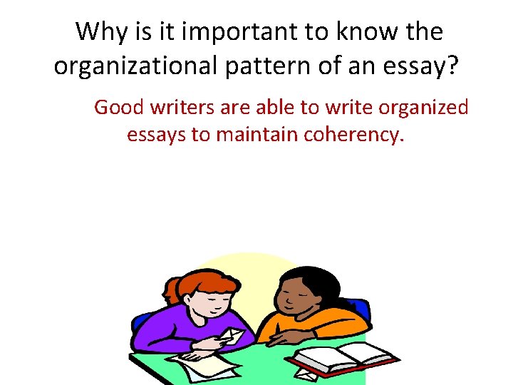Learning Objective Know the organizational pattern of an