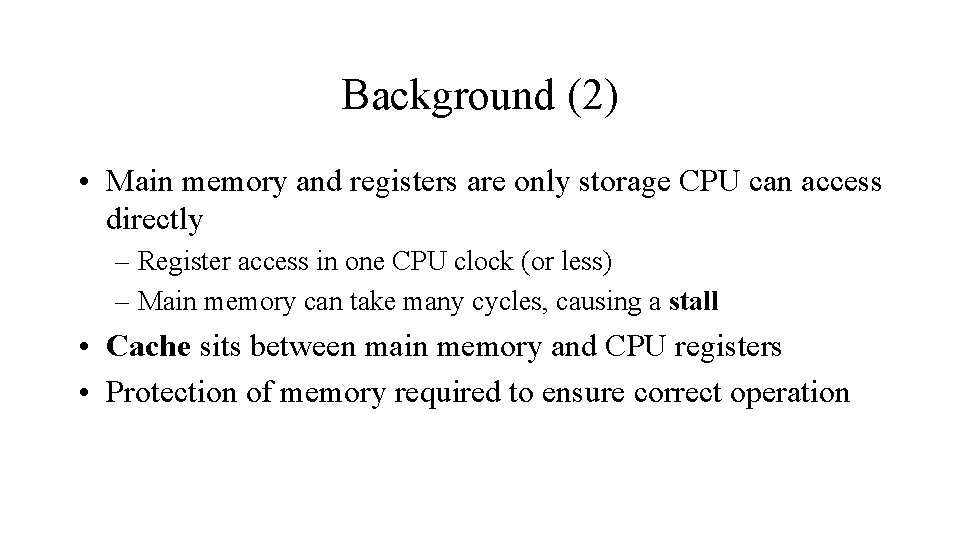 Cosc 4740 Chapter 9 Main Memory Background Program