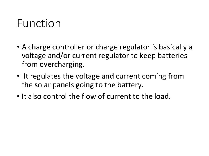 Solar Charge Controller Presented by Prof Nimay Chandra