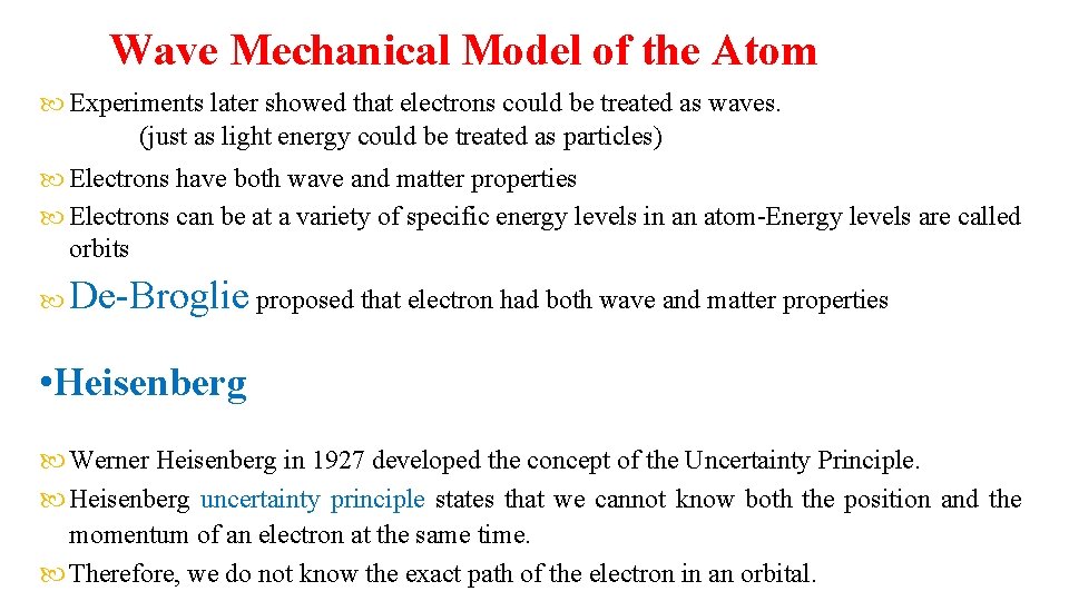 BASIC QUANTUM THEORY Lecture 3 Modern Atomic Theory