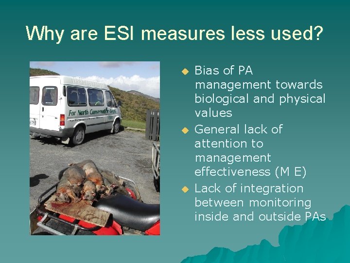 ESI Indicators overview of considerations within and beyond ESI Indicators overview of considerations within and beyond