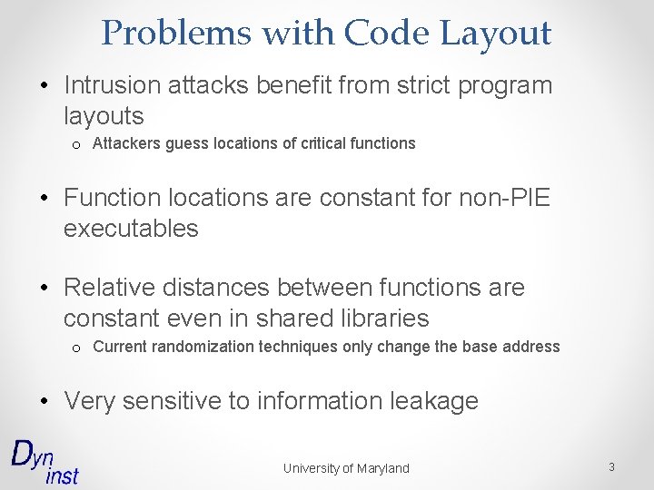 Securing Programs By Continuous Address Space Randomization Tugrul