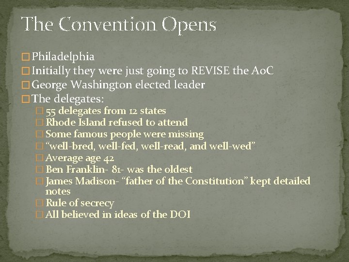 Debate at the Constitutional Convention Shayss Rebellion Call