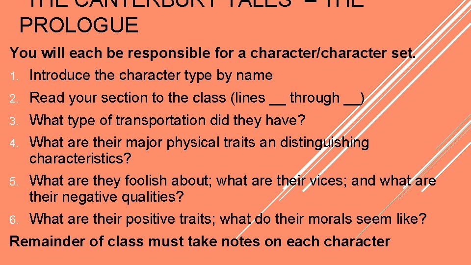 PREFACE TO THE CANTERBURY TALES Take notes on