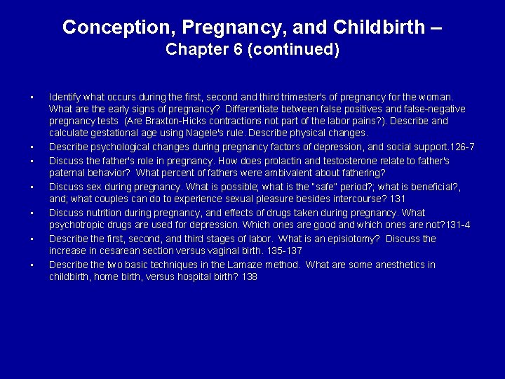 Human Growth and Reproduction Conception Pregnancy and Childbirth