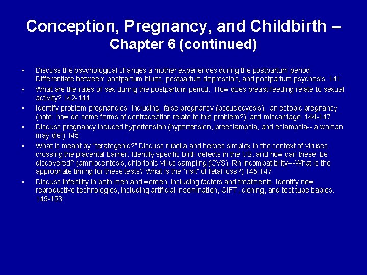 Human Growth and Reproduction Conception Pregnancy and Childbirth