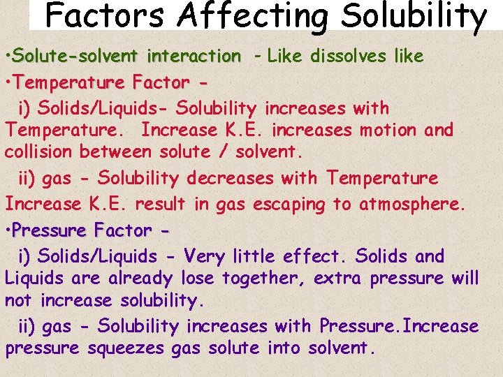 Solutions Acids Bases and Solubility Objective 4 TEK