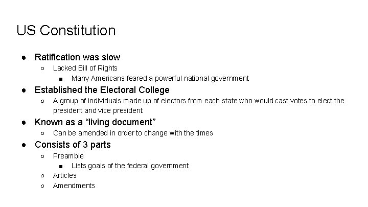 Establishing an American Republic Review Articles of Confederation