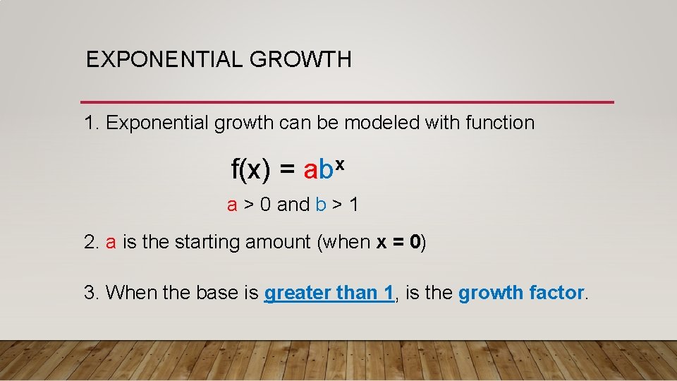 EXPONENTIAL GROWTH AND DECAY PRESENTED BY MR LAWS