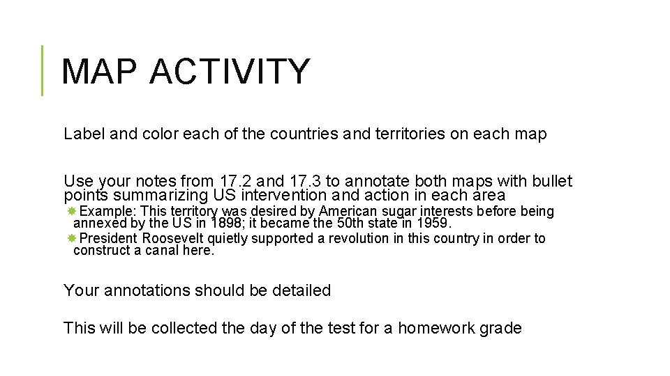 MAPPING IMPERIALISM Caribbean and Pacific TODAYS OBJECTIVE After