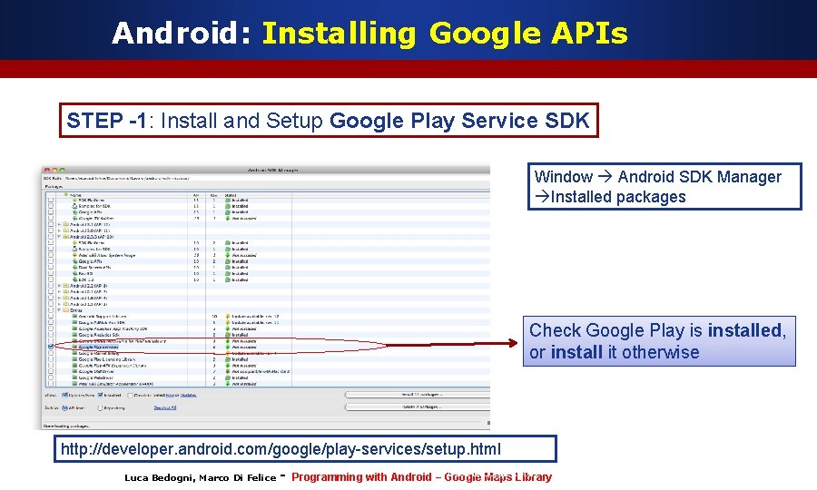 Programming with Android The Google Maps Library Slides