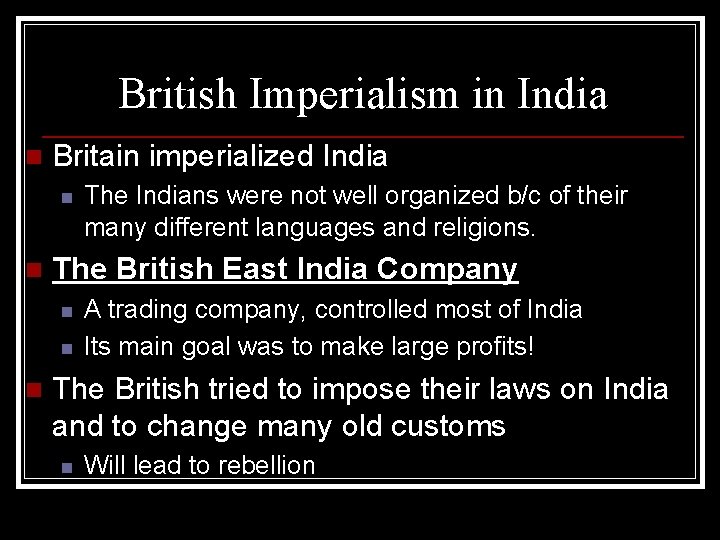 British Imperialism in India and China Review n
