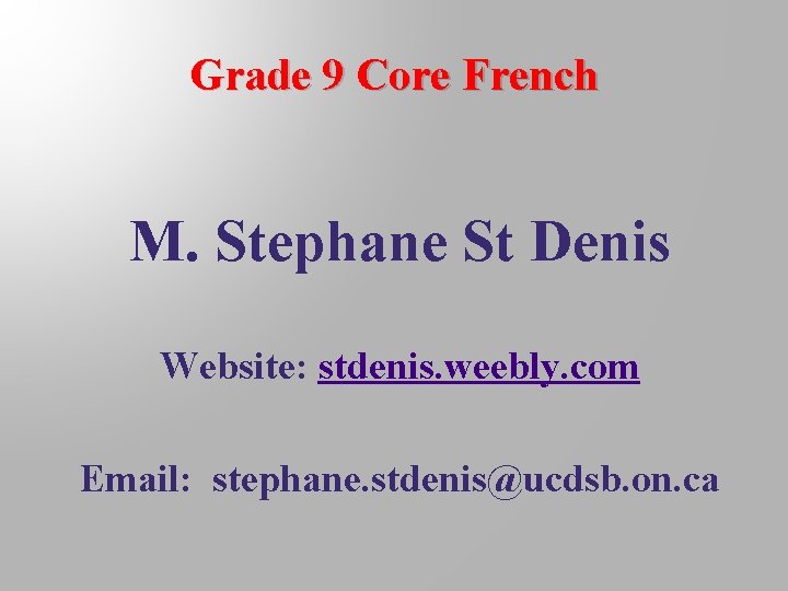 Welcome back FSF 1 D1 P Grade 9