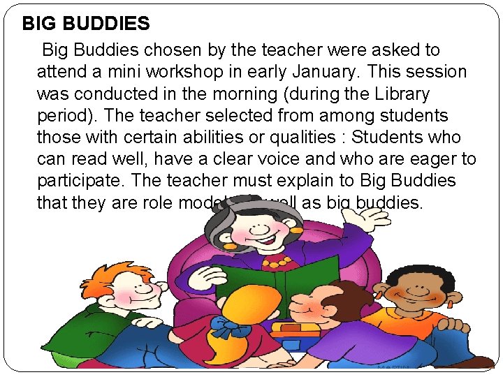 BUDDY READING For Level One Students SK South