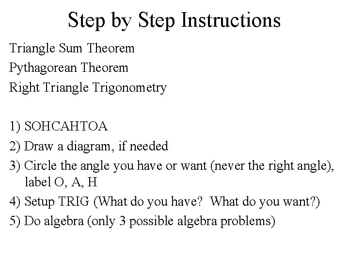 6 8 Trigonometry Ratios in Right Triangles Objectives