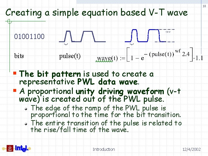Behavioral Buffer Modeling with HSPICE Intel Buffer 10