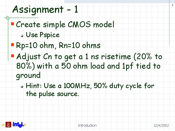Behavioral Buffer Modeling with HSPICE Intel Buffer 10