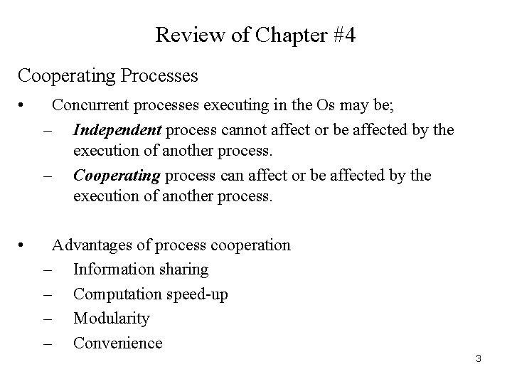 Chapter 7 Concurrency Process Synchronization Process Synchronization Background