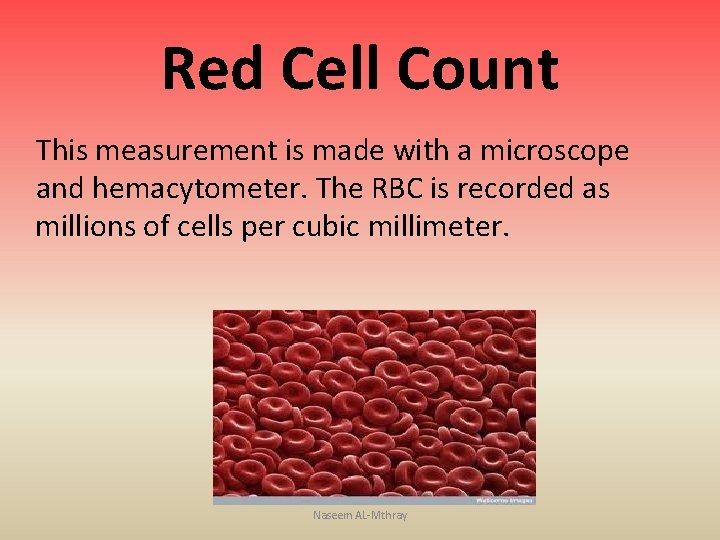 Blood count Lab 4 Naseem ALMthray Blood count