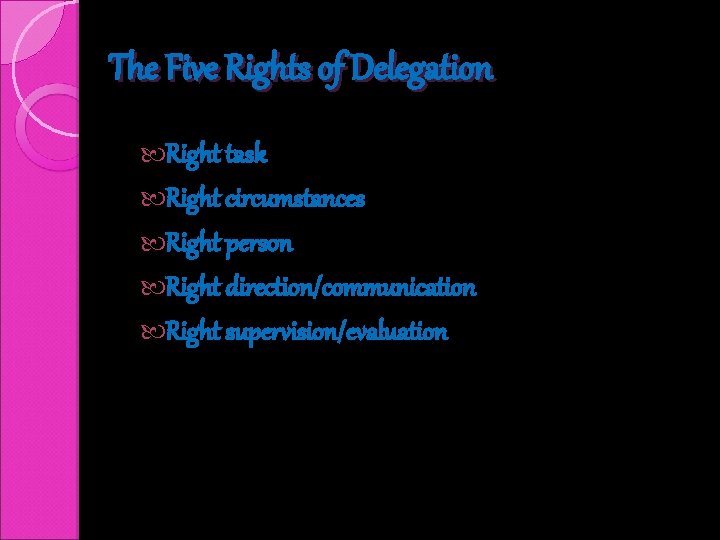 CHAPTER 9 DELEGATION OF CLIENT CARE OBJECTIVES Define