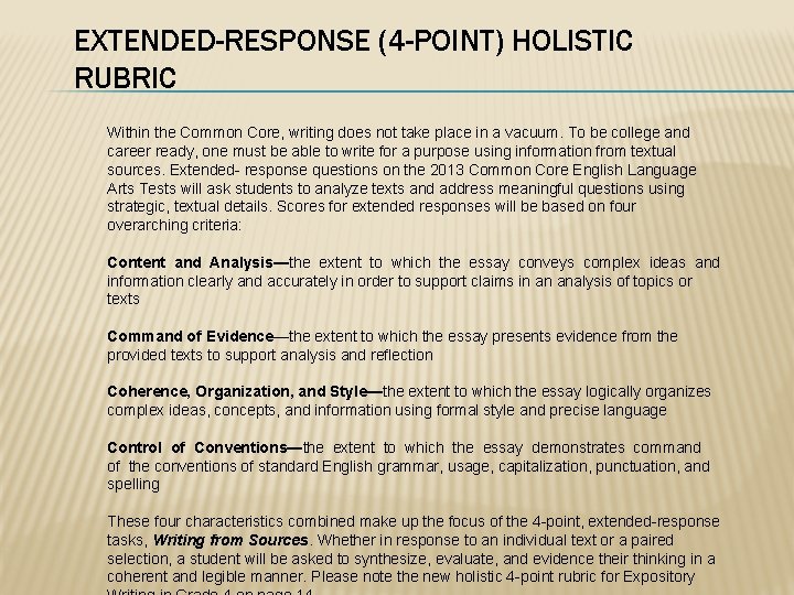 2 AND 4 POINT RUBRICS COMMON CORE 31113