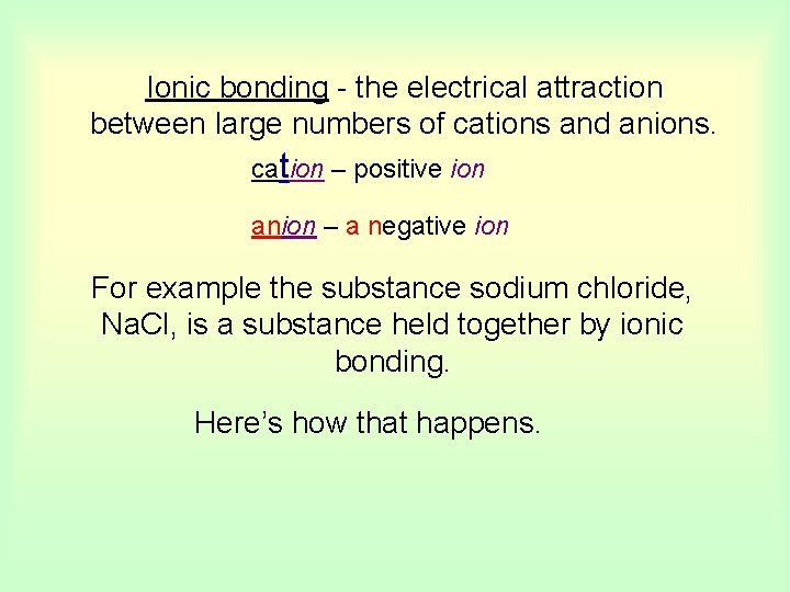 Ken Rogers Miami Killian Ionic bonding the electrical