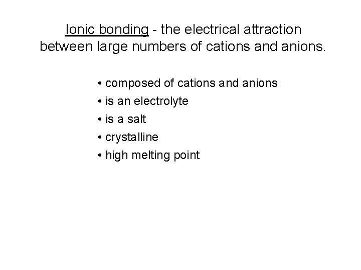 Ken Rogers Miami Killian Ionic bonding the electrical