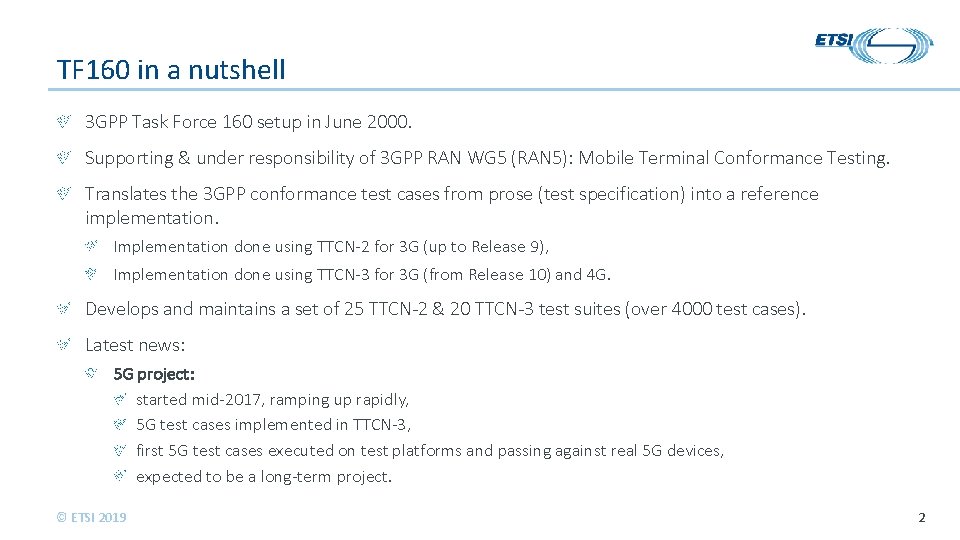 MTS19077014 CTIMTS collaboration 3 GPP TF 160 Presented