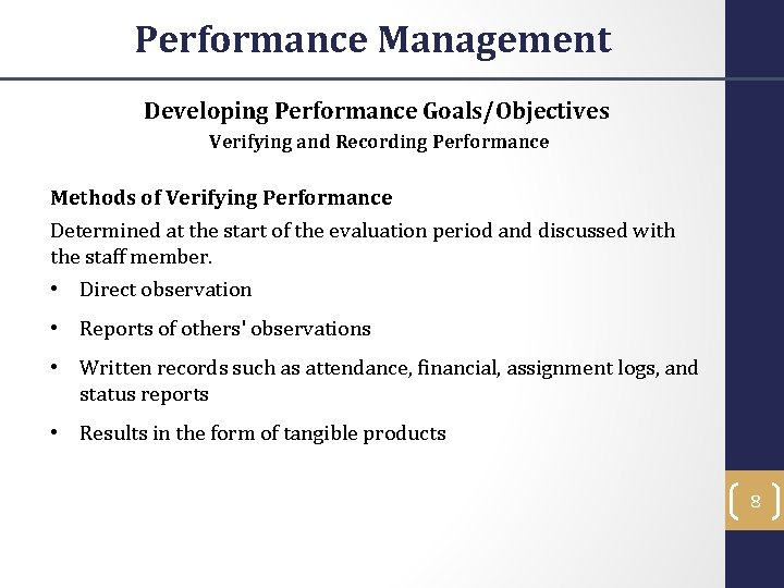 Performance Management 1 Performance Management Objectives In this