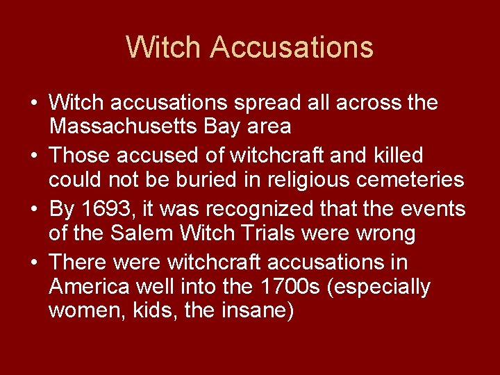 The Salem Witch Trials The Crucible Daily Life