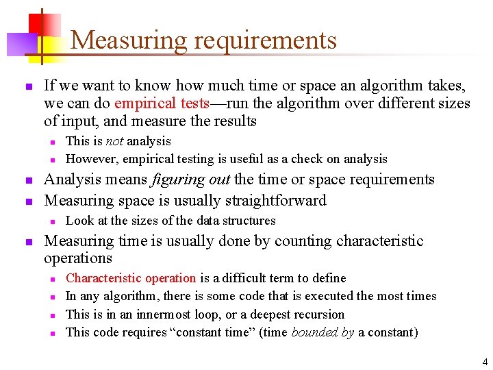 Analysis of Algorithms II 05 Jan22 Basics n
