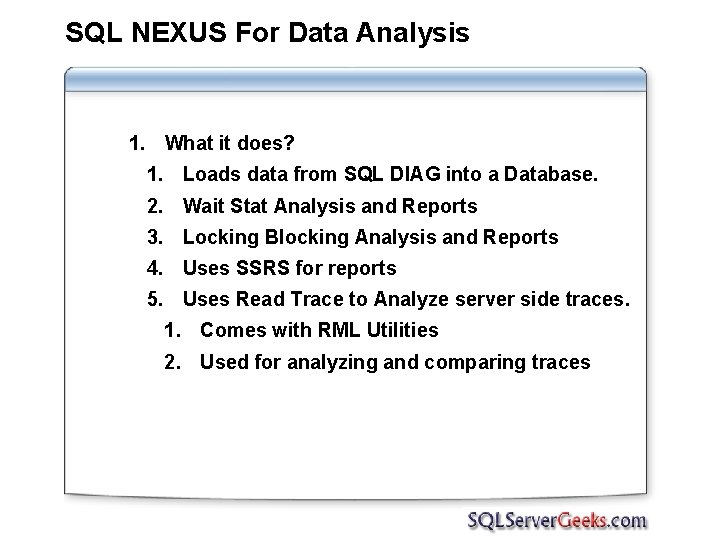 Troubleshooting From the Field Part 2 SQL DIAG