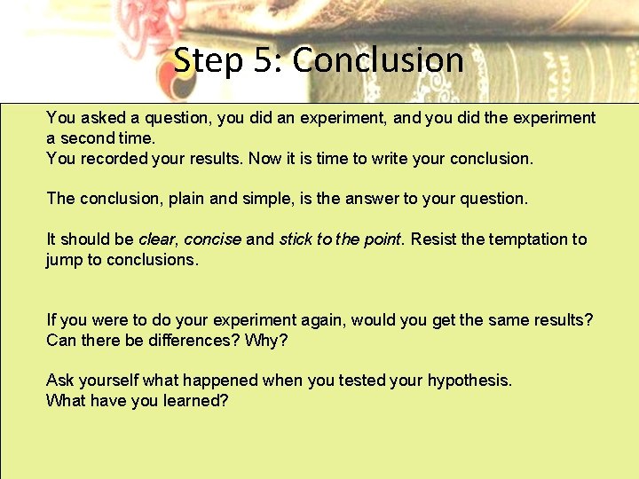 Science Fair HowTo Step 1 Observation What are