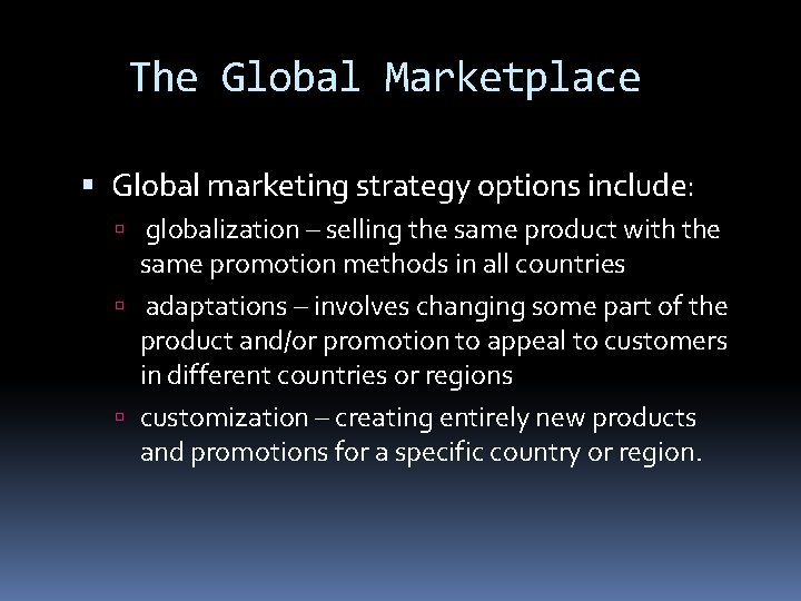 International Trade and The Global Marketplace Global Analysis