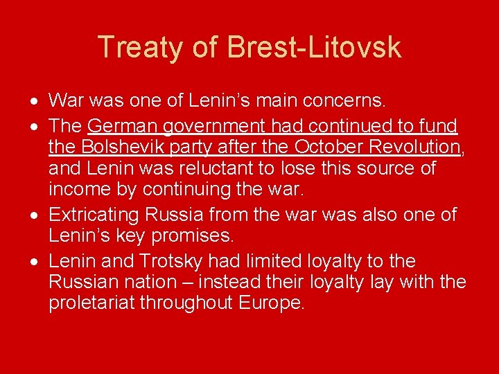 Russian Revolution IB History Lecture 9 The Civil
