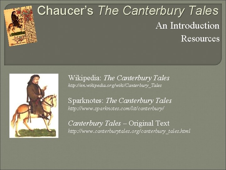 Chaucers The Canterbury Tales An Introduction Medieval England
