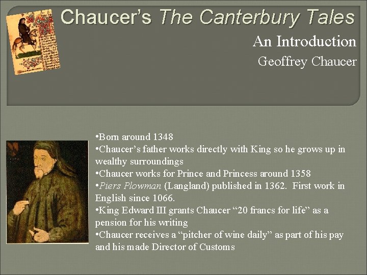 Chaucers The Canterbury Tales An Introduction Medieval England