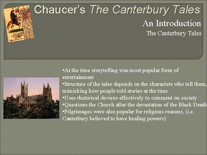 Chaucers The Canterbury Tales An Introduction Medieval England