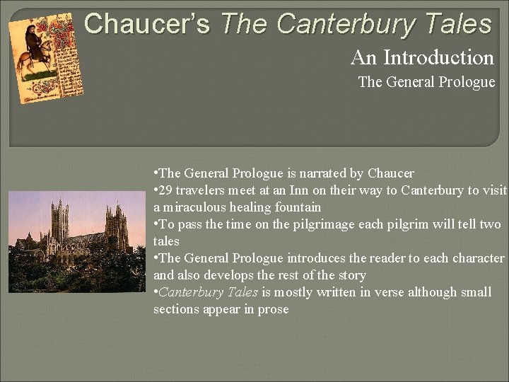 Chaucers The Canterbury Tales An Introduction Medieval England