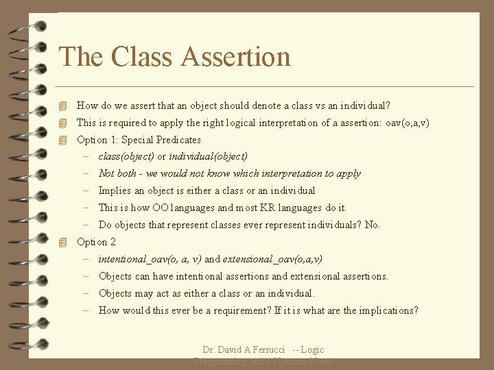 Knowledge Structures Building the Perfect Object Dr David