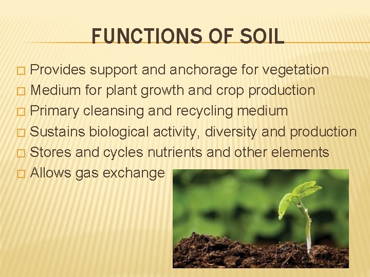 SOILS WHAT IS SOIL Formed by weathering erosion