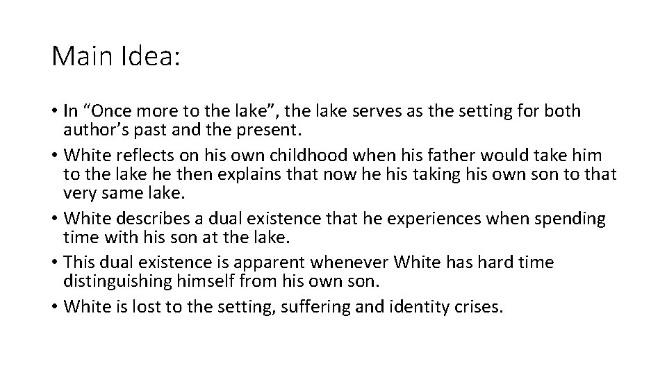 Once More to the Lake By E B