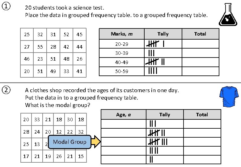 Grouped Frequency Tables Tally Charts Demonstration This resource