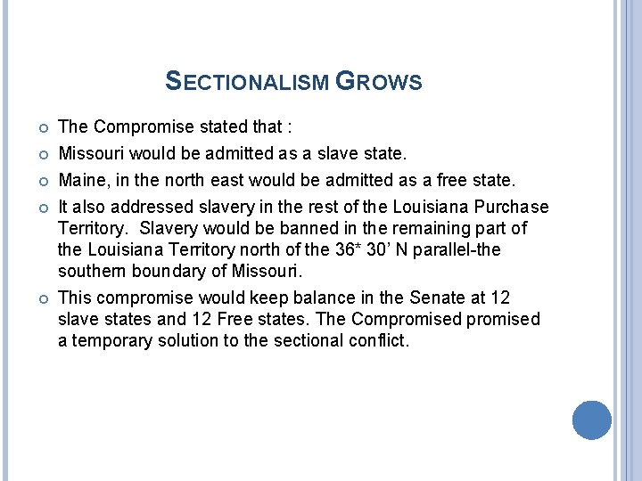 UNITY AND SECTIONALISM By Ms Astle THE ERA