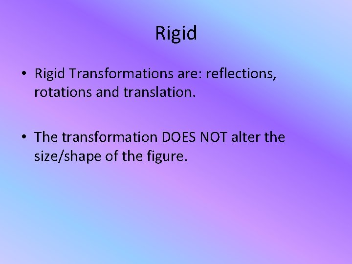 Transformations By Mrs Fischer Learning Targets 8 G
